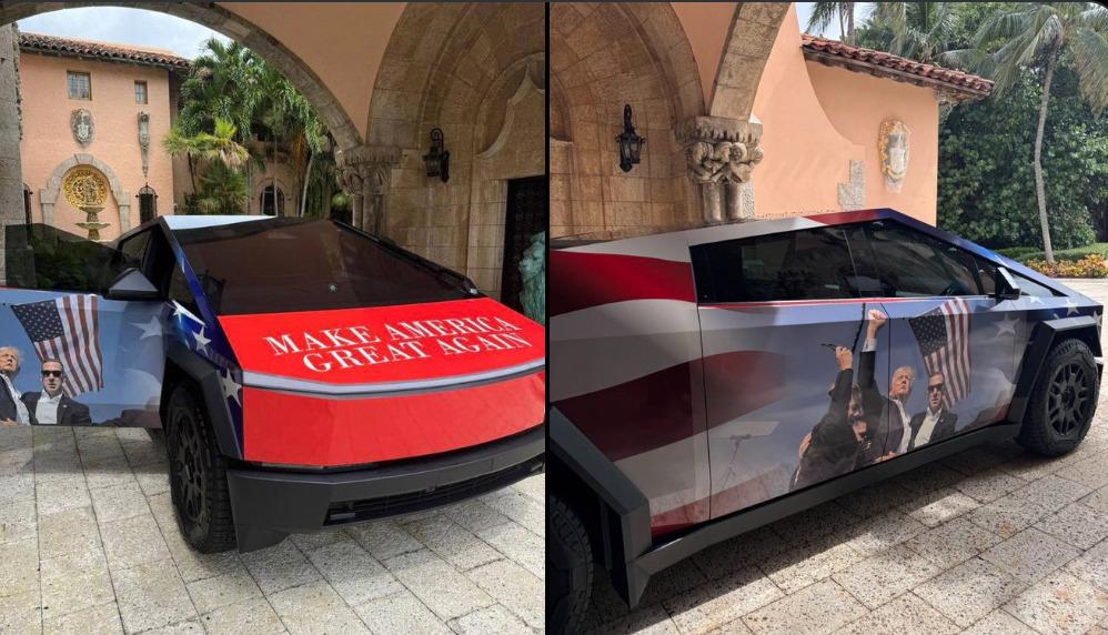 Obsequian a Trump una Cybertruck personalizada
